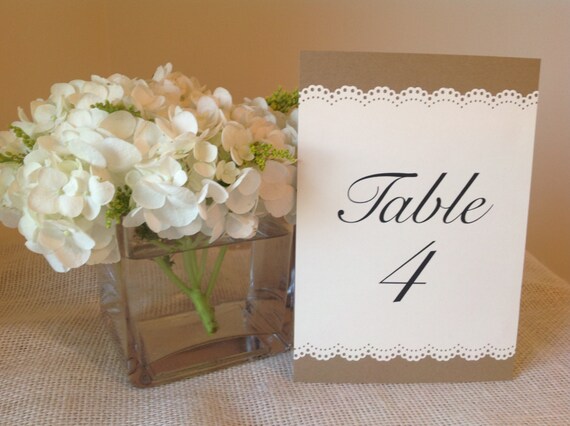 Items similar to Elegant Lace Wedding Table Numbers on Etsy