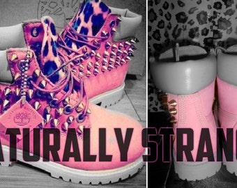 Popular items for spiked timberlands on Etsy
