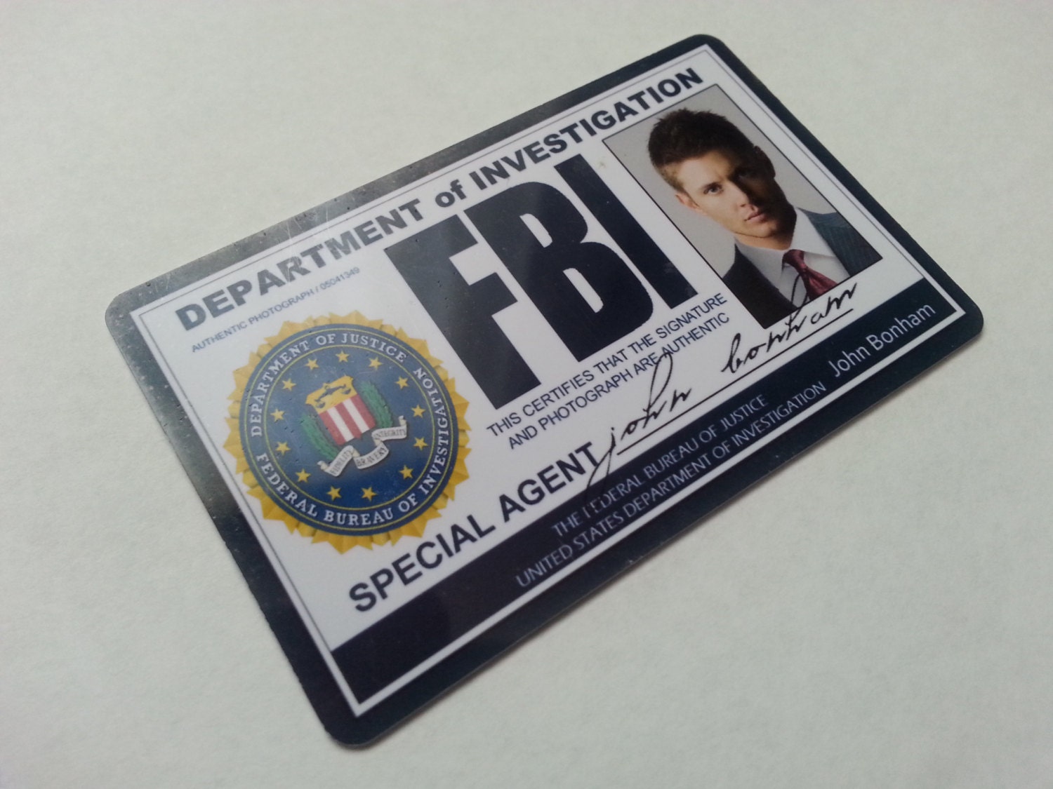Supernatural Holographic FBI Id card Dean by Malinkocrafts