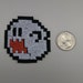 8 Bit Boo Shiny Metallic Embroidery Iron On patch. Super