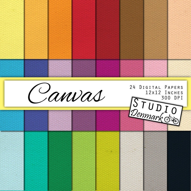 Canvas Digital Paper Value Pack – 24 Colors – Commercial Use Linen ...