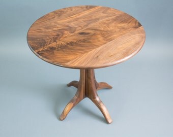 Walnut Round Side / End Table Round Walnut Side Table