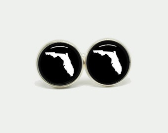 Silver Cufflinks with "Florida state" for weddings, birthday or fathers ...