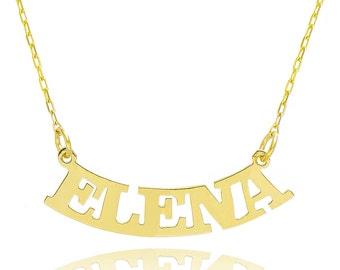 10k Yellow Gold Personalized Name Necklace by PyramidJewelry