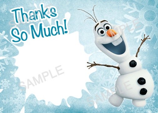 Disney Olaf Thank You Card