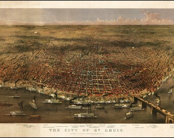 Popular items for map of st louis on Etsy