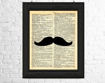Mustache art print | Etsy