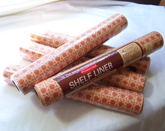 Vintage Shelf Paper Burnt Orange Bamboo Design 5 Rolls 50 Feet Vinyl ...