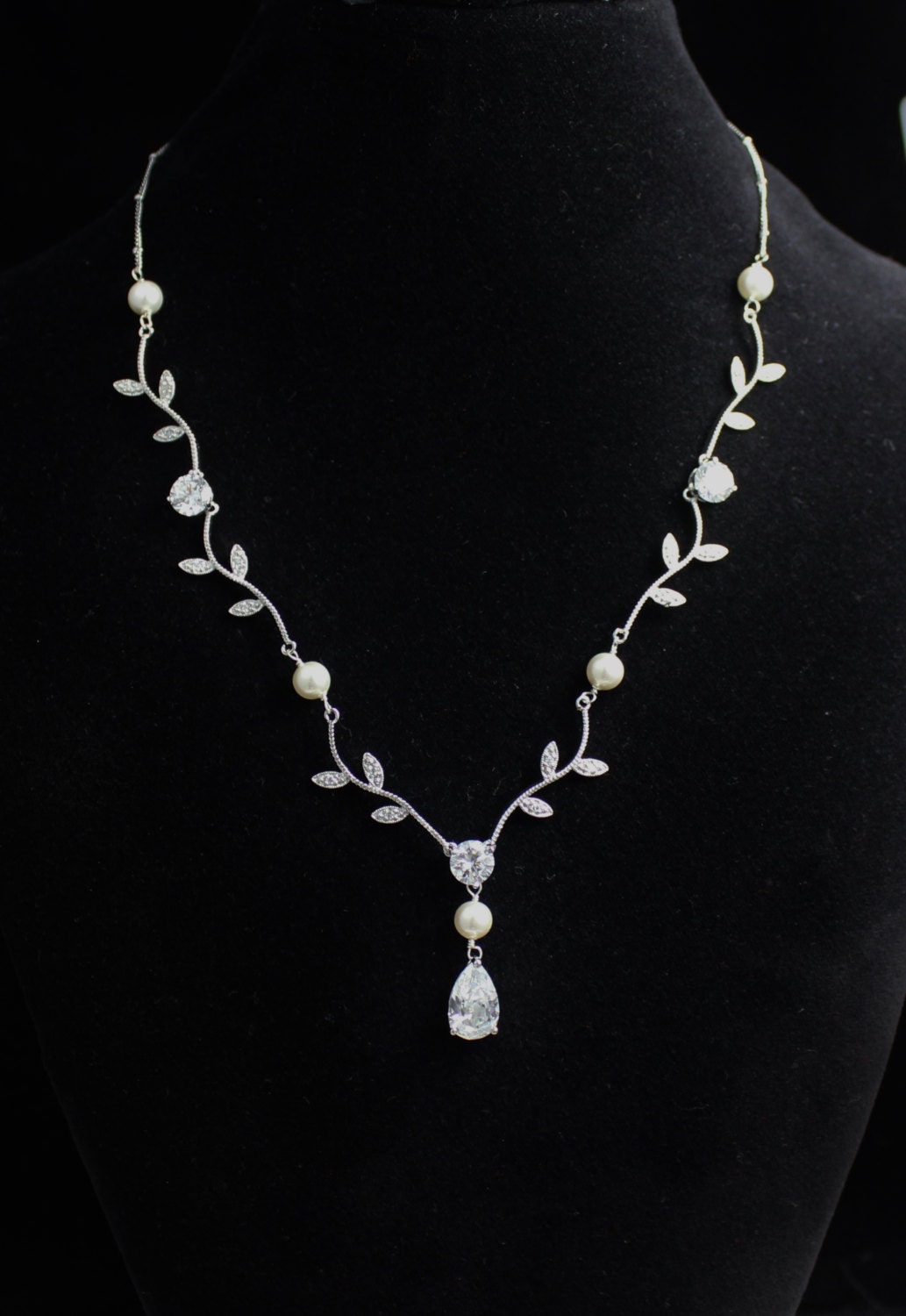 Vine Bridal Necklace Crystal Vine Wedding Necklace By Jamjewels1