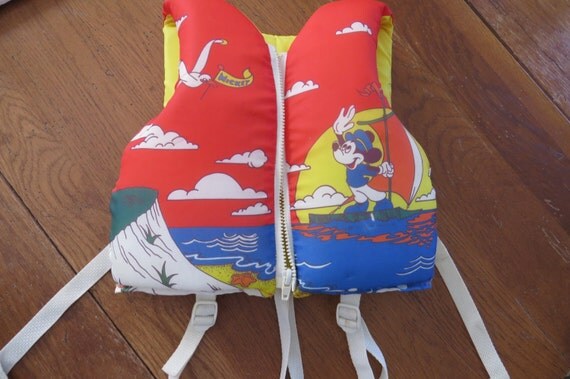 Vintage Mickey Mouse Childs Life Jacket Life by shabbyshopgirls