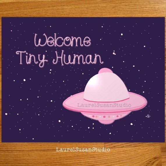 Items similar to Pink Space Nursery Printable Art, New Baby, Welcome ...