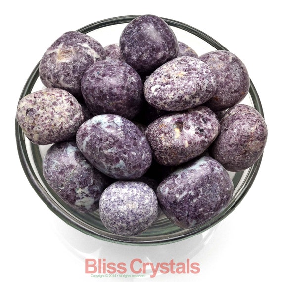2 Large Lepidolite Speckled Lithium Tumbled Stones Lepidolite