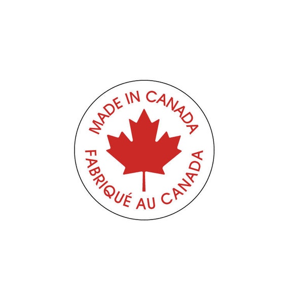 Made in Canada stickers 1 circle red and white round