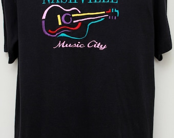 Rare 80's Vintage "NASHVILLE MUSIC CITY" Specialty T-shirt Sz: Medium ...