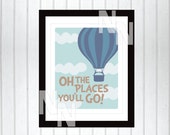 Items similar to oh the places you'll go hot air balloon nursery wall ...