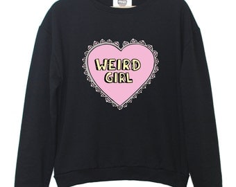 WEIRD GIRL SWEATER sweatshirt jumper hipster grunge retro paris fashion ...