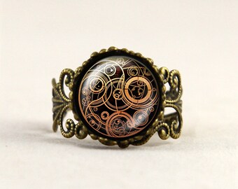 Doctor Who ring, Doctor Who Adjustable Ring, Dr Who masters fob ring ...