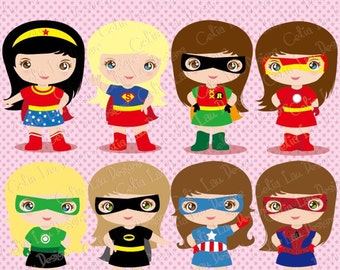 Super girl clip art | Etsy