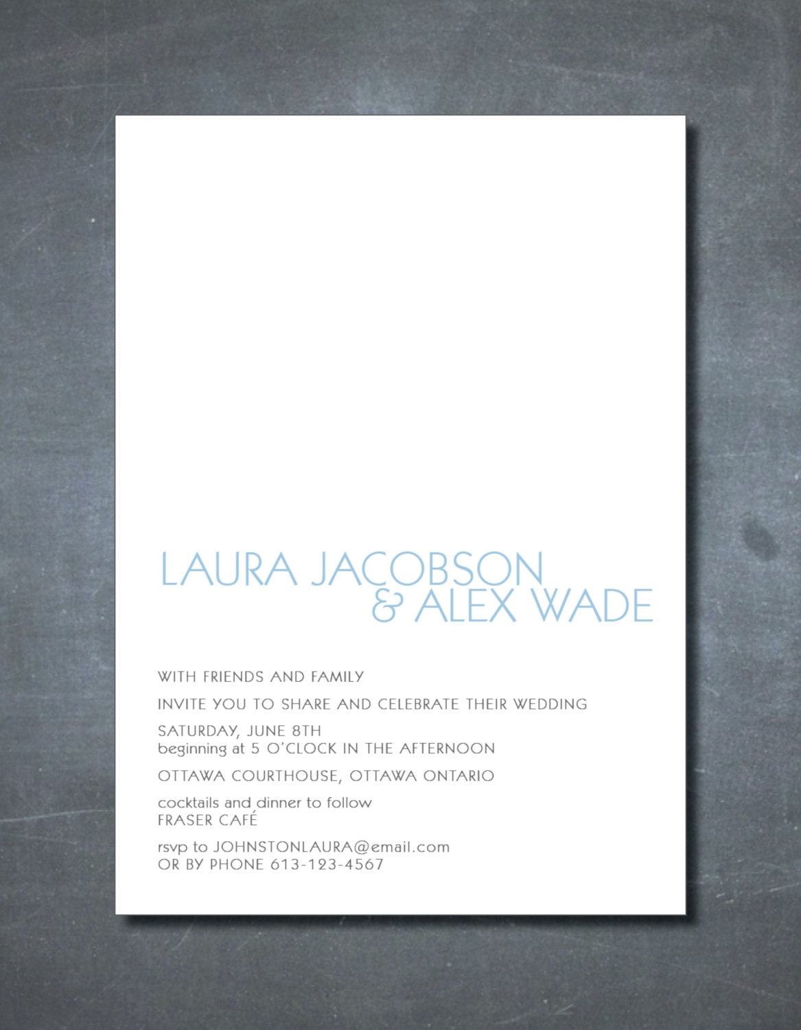 wedding invitation, only block font, modern, simple, white space – DIY ...