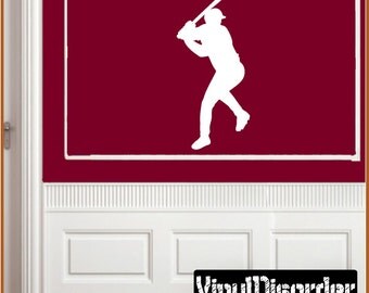 Baseball Player Vinyl Wall Decal Personalized Boys Sports