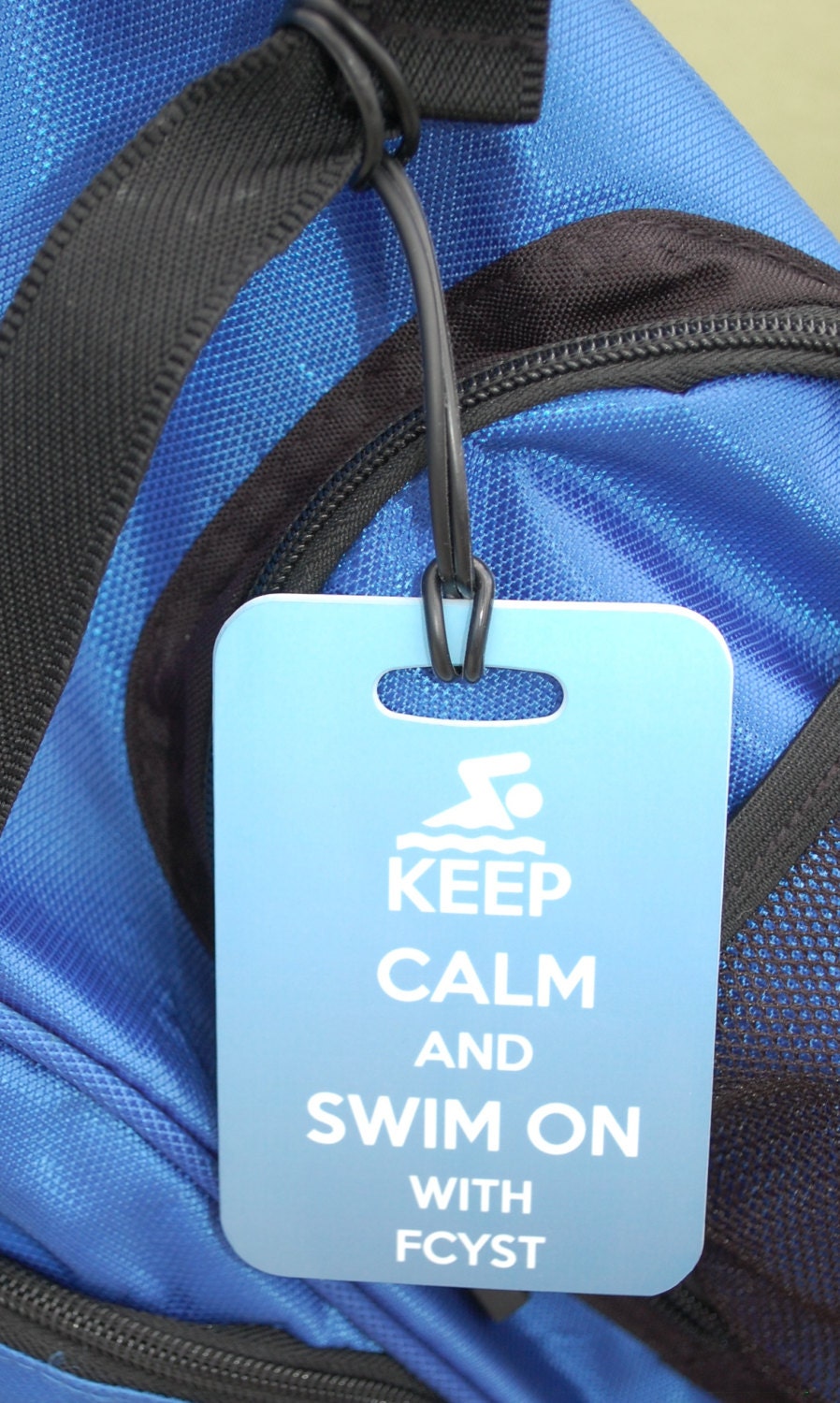 Keep Calm and Swim On Swim Bag Tag Sport Bag Tag Swim Team