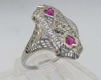 Popular items for ruby filigree ring on Etsy