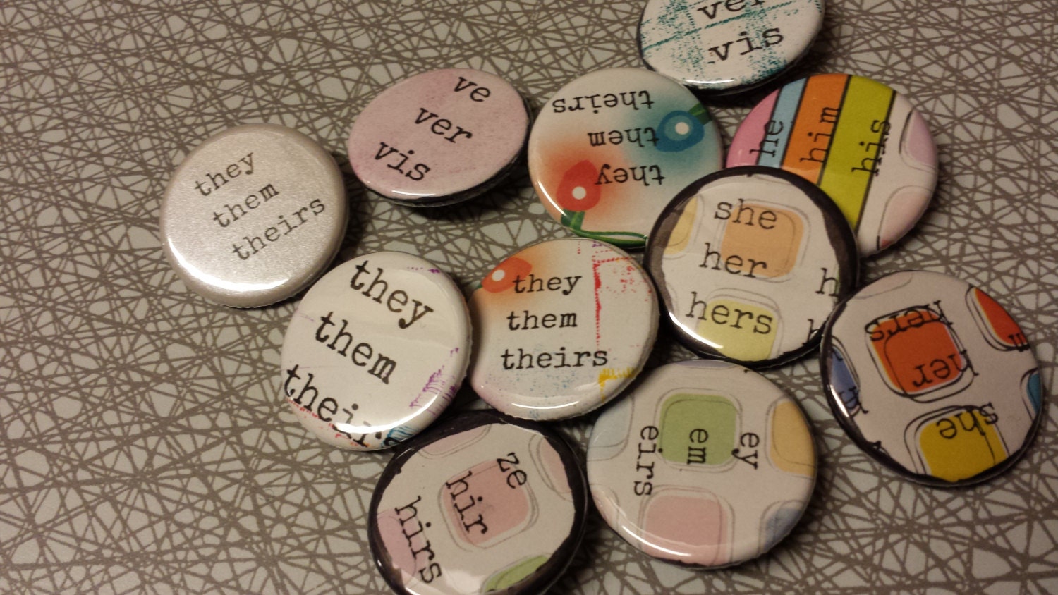 Gender pronoun buttons | Pinback Buttons Baby