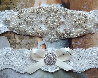 Wedding Garter Rhinestone Crystal Diamond Couture Bridal