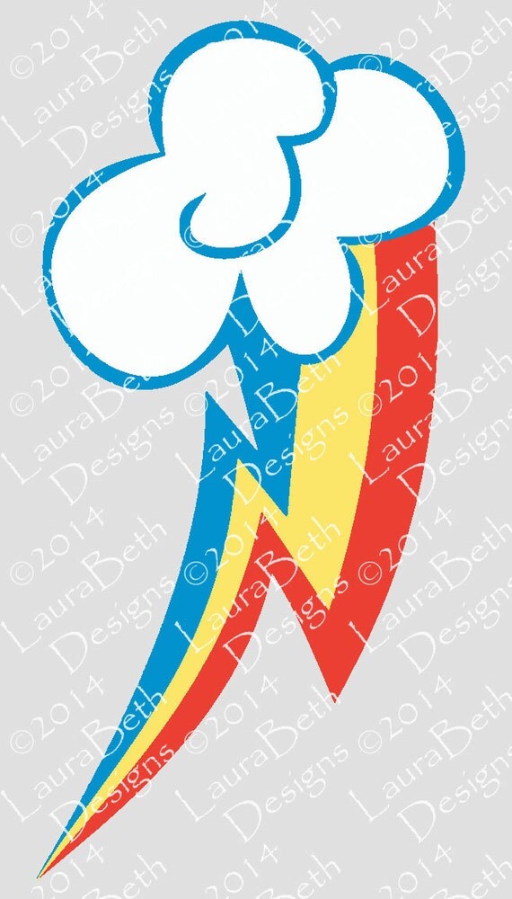 Rainbow Thunder Digital Design Embroidery Designs INSTANT