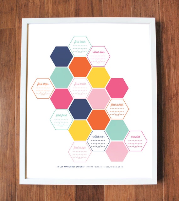 Baby's First Year Print geometric print kids wall art