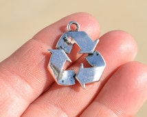 Popular items for recycle symbol charm on Etsy