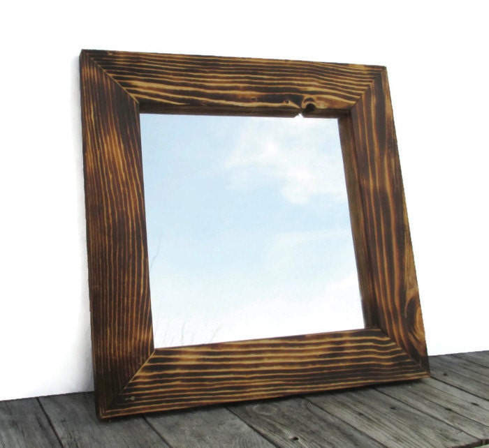 Rustic Wood Mirror Man Cave Industrial Mirrors Country