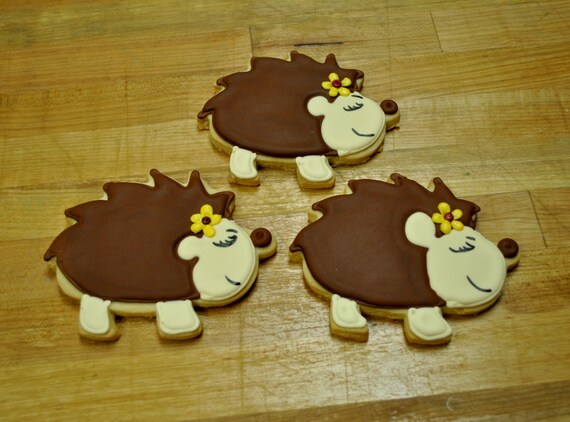 Hedgehog Hand Decorated Sugar Cookies 1 Dozen by baked on Etsy