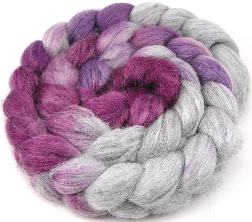 Spinning Fiber Alpaca/Silk Roving Combed Top Silver