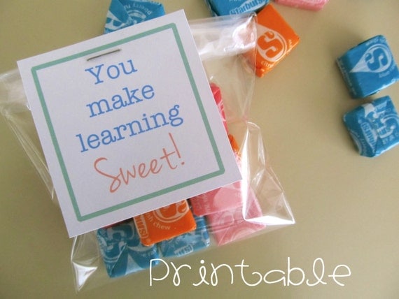 Printable PDF You Make Learning Sweet tag Teacher