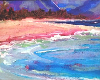 Pastel beach scene | Etsy