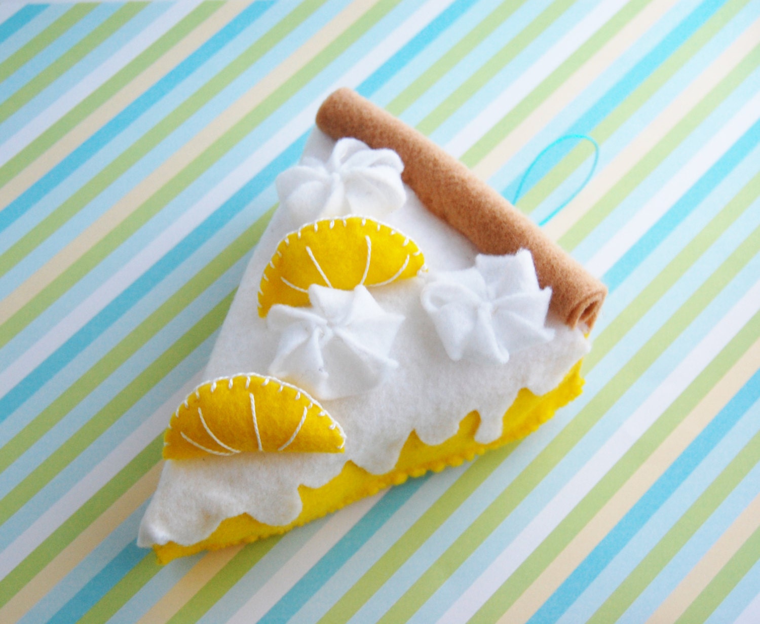 felt lemon cake felt ornament felt icing lemon