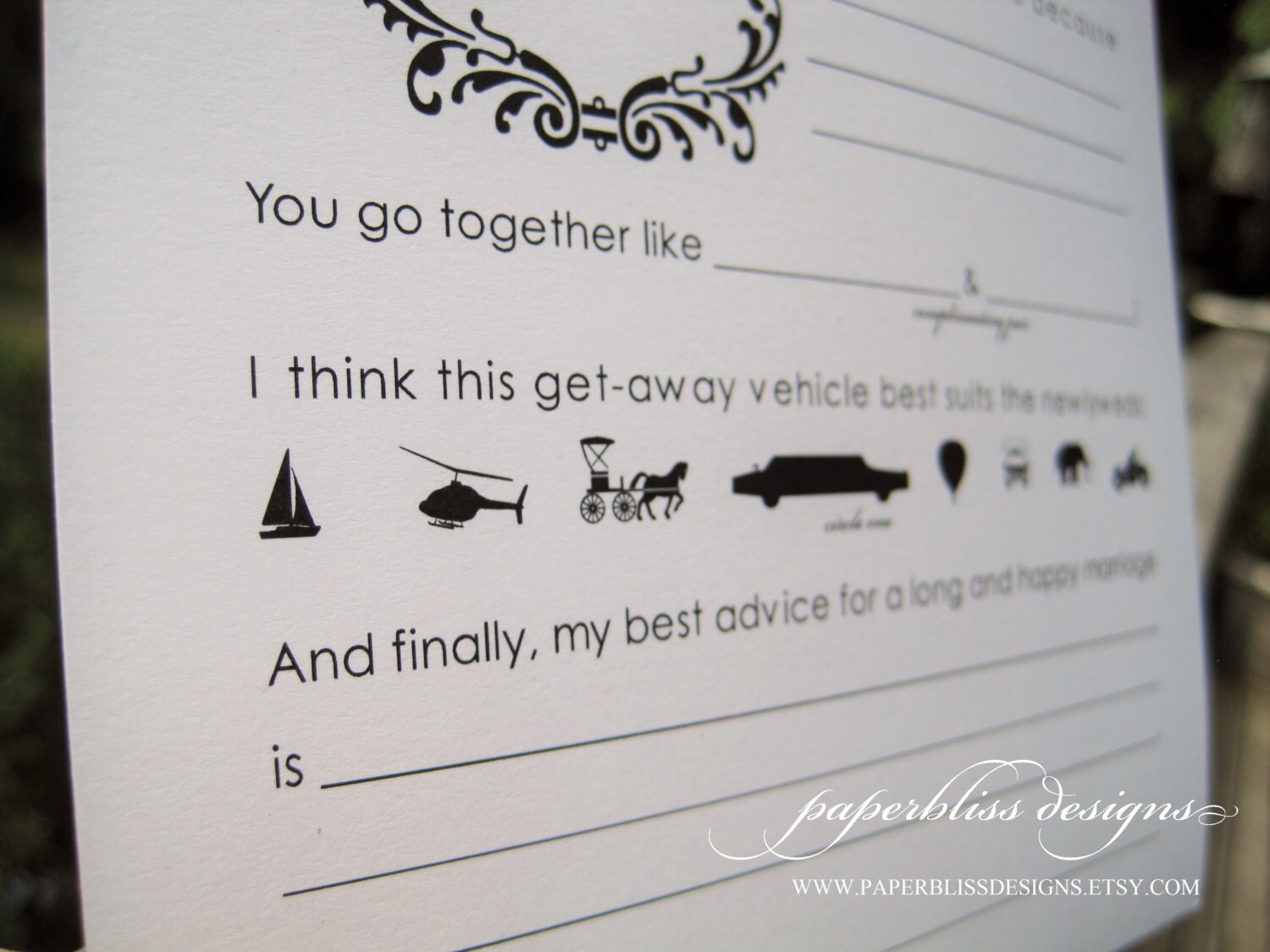Instant Download Wedding Mad Libs Graphic Printable