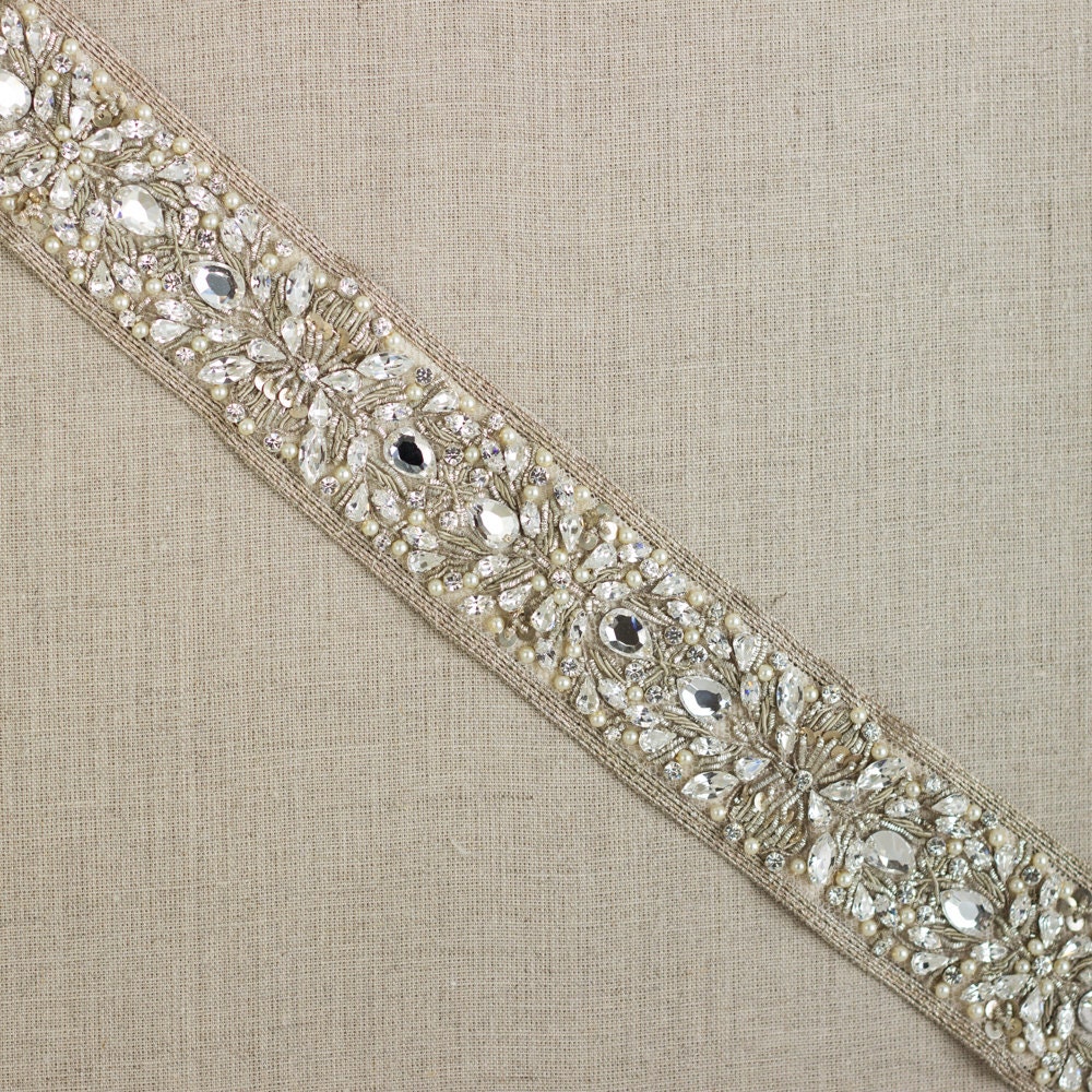 Rhinestone Sash Bridal Sash Swarovski Bridal Crystal By Leflowers
