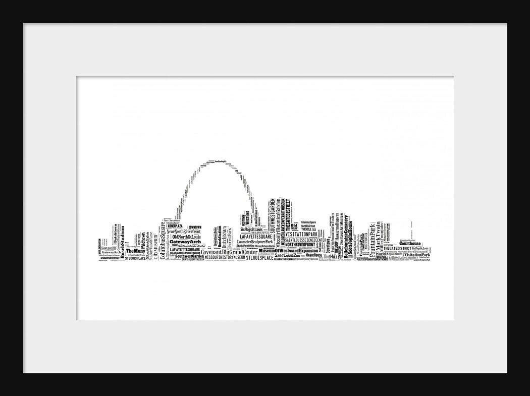 St. Louis Skyline Word Art Typography Print Poster