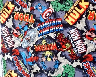 Superhero Fabric Cotton Material Marvel Comics