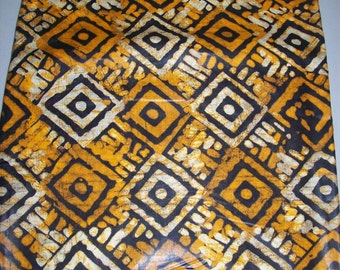 Geometric tan and brown African fabric per half yard/ African apparel ...