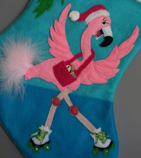 Flamingo Personalized Christmas by HeartfeltStockings on Etsy