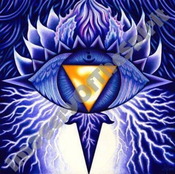 Indigo Third Eye Chakra Ajna Giclee Print on Heavyweight