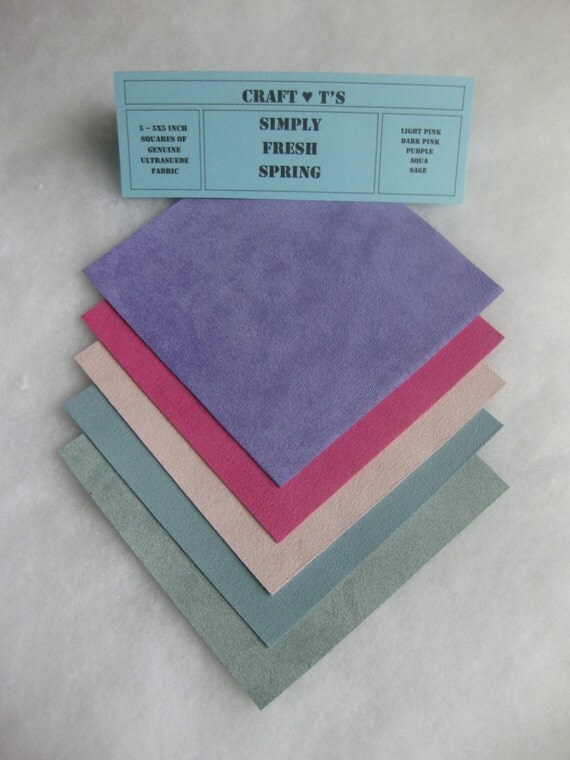 Ultrasuede Simply Fresh Spring 5 x 5 Squares by 3crafties on Etsy
