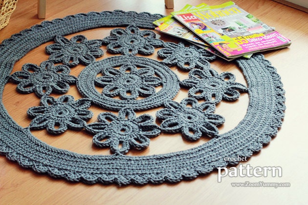 Crochet Pattern Crochet Flower Rug Pattern No. 060
