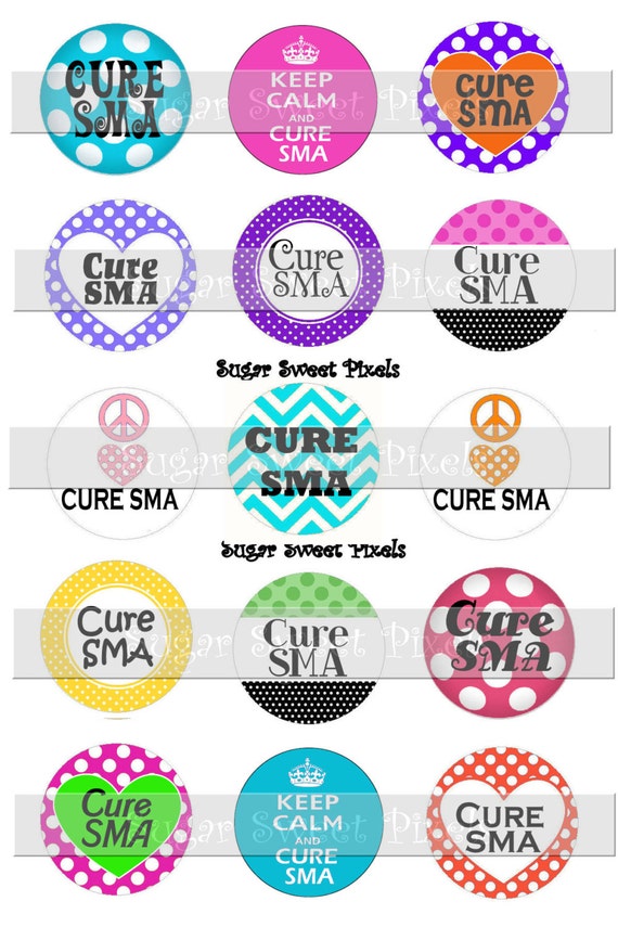 INSTANT DOWNLOAD Cure SMA 1 inch circle Digital Bottle cap