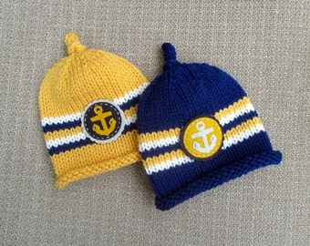 DETROIT TIGERS Hand Knit Baby Hat Detroit by UpNorthKnitsAndGifts