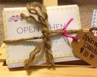 Open when cards | Etsy
