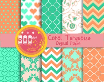 Popular items for coral turquoise on Etsy